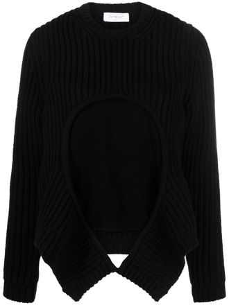 Off-white Pullover im Layering-Look - Schwarz