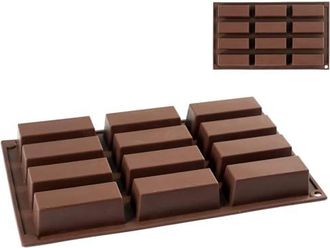 hOme Home Kastenform, 12 Mulden, Silikon, Braun