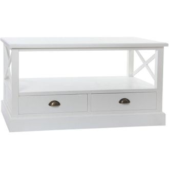 DKD Home Decor Dkd Home Decor - Table Caf&eacute; Bois 108X48X56,5 Blanc