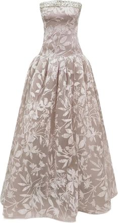 Gemy Maalouf embellished dropped-down waistline maxi dress - Nude