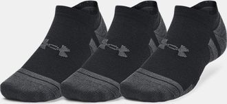 Under Armour Performance Tech Füßlinge im 3er-Pack, unisex Schwarz / Schwarz / Jet Grau XL