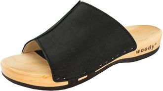 Woody Damen Anja Clog Pantolette, Nero, 42 EU