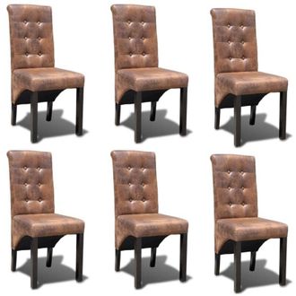 vidaXL Vidaxl - Chaises à manger lot de 6 marron similicuir