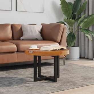 vidaXL Table basse Teck R&eacute;sine 60 cm
