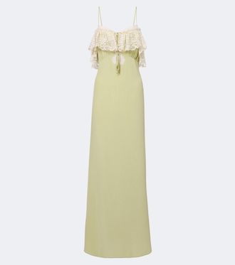 Chlo&eacute; Chlo&eacute; Robe longue en soie &agrave; dentelle