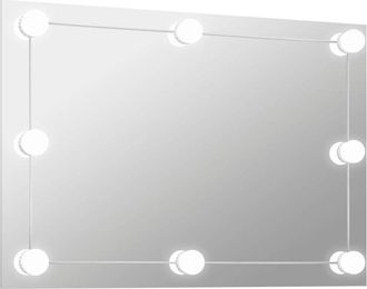 vidaXL Miroir mural sans cadre avec lampes LED Rectangulaire Verre vidaXL