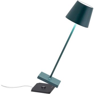 Zafferano Zafferano - Lampe de table led Poldina Pro Vert Fonc&eacute;, rechargeable et dimmable avec une autonomie allant jusqu&agrave; 12 heures