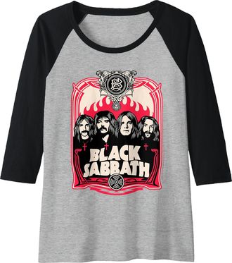 Black Sabbath Offizielle rote Flammen Raglan