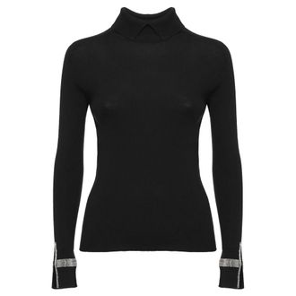 D.exterior Merino Rollkragenpullover - - Knitwear - Damen - Schwarzk - S