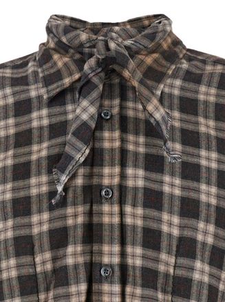 Dsquared2 Mens Brown Shirt With Tie Detail Cotton