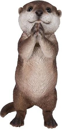 Hi-Line Gift Ltd. Otter Betende Statue, Grau, Tier, Garten, Innen- und Au&szlig;endekoration, Witterungsbest&auml;ndig