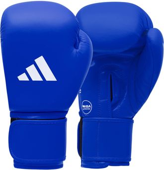 adidas IBA Boxhandschuhe mit Klettverschluss, f&uuml;r Training, Punchen und Boxen - f&uuml;r Damen und Herren (10 Unzen, Blau)