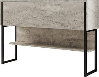 Hanah Home Console en bois Luxe - 120 x 30 x 80 cm - Travertin Noir