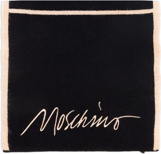 Moschino écharpe brodée à design nervuré - Noir