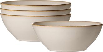 Ritzenhoff & Breker Olivia Schalen 20 cm in beige, 4er Set, Servierschalen mit Reaktivglasur, Schlichte Coupeform, Steingut, Sp&uuml;lmaschinenfest