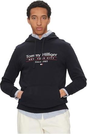 Tommy Hilfiger Sweat &agrave; Capuche Homme Center Stack avec Logo, Bleu (Desert Sky 654 920), XL