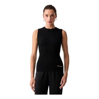A|X Armani Exchange Rippstrick-Tanktop aus Viskose - - Tops - Damen - Schwarzk - S
