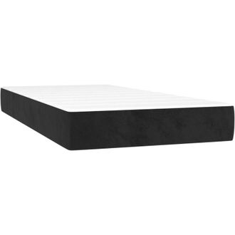 vidaXL Taschenfederkernmatratze Schwarz 90x220x20 cm Samt - Vidaxl