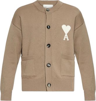 Ami Homme, Pulls, Beige, Taille: XL Cardigan avec poches