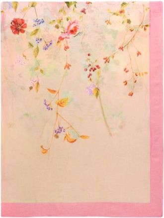 Roberto Cavalli Femme, Accessoires, Multicolore, Taille: ONE Size Miami Flowers Print Modal And Cashmere Scarf