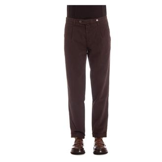 Myths Braune Chino Hose Rei&szlig;verschluss Knopf - - Trousers - Herren - Braun - 3XL