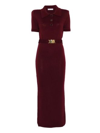 Rowen Rose robe mi-longue &agrave; manches courtes - Rouge