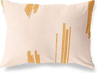 Bonamaison Le Jardin du Lin Kissen Zierkissenbezug Orange-Off Weiß Kissenbezug, Weich Bequem, Für Zuhause Autos Büro Sofa Wohnzimmer Couch Schlafzimmer Dekor, 35