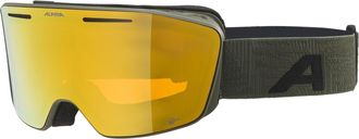 Alpina NENDAZ Q-LITE - verspiegelte, kontrastverst&auml;rkende OTG Skibrille mit 100% UV-Schutz f&uuml;r Erwachsene - olive matt - one size