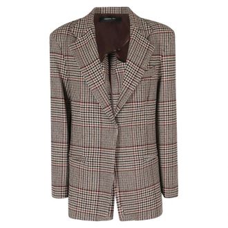 Federica Tosi Oversized Karojacke - - Jackets - Damen - Braun - XS