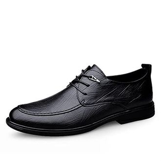 Generic Chaussures habill&eacute;es for Hommes, &agrave; Lacets, Bout Rond, Derbies, Talon Bloc en Cuir, Semelle en Caoutchouc antid&eacute;rapante r&eacute;sistante.(Noir,44 EU)