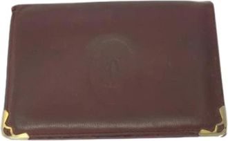 Cartier unisex, Pre-owned, Rouge, Taille: ONE Size Portefeuille en cuir vintage Pre-owned