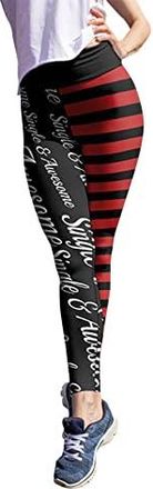 Generic Legging de sport 2026 pour femme, pantalon de jour &agrave; rayures, pour course &agrave; pied, pilates, yoga, Saint-Valentin, Noir, XXL