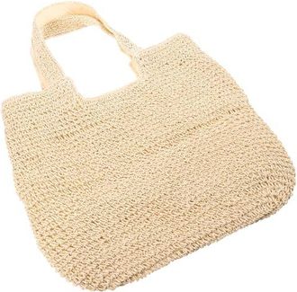 Frcolor Sac Bandouli&egrave;re Femme Tiss&eacute; Main Paille Naturelle Sac Plage &eacute;t&eacute; Mode Fourre-tout L&eacute;ger pour Shopping et Sorties Journali&egrave;res