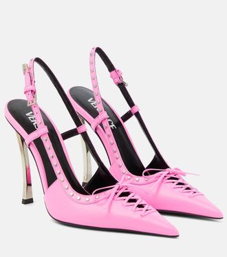Versace Slingback-Pumps aus Leder