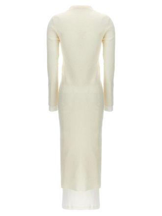 Jil Sander Wool with Removable Petticoat Dress - Cream