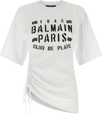Balmain Femme, Tops, Blanc, Taille: 38 FR T-shirt avec imprim&eacute; Club
