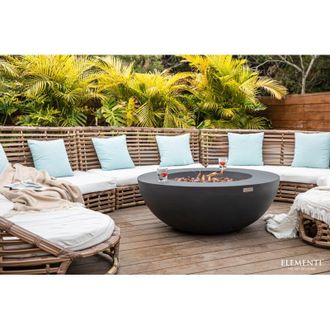 Elementi Elementi Gasfeuerstelle Lunar in Beton-Optik, anthrazit, 107 x 107 x 40 cm (L x B x H)