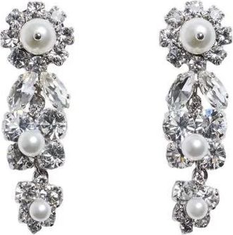 Simone Rocha Ohrringe - Daisy Design Cluster Earrings With Crystals And Pe - Gr. unisize - in Mehrfarbig - f&uuml;r Damen