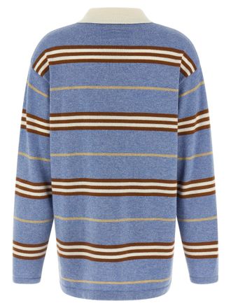 Guest In Residence Striped Cashmere Polo - Blue