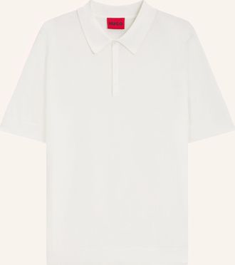 HUGO BOSS Hugo Strick-Poloshirt San Peter weiss