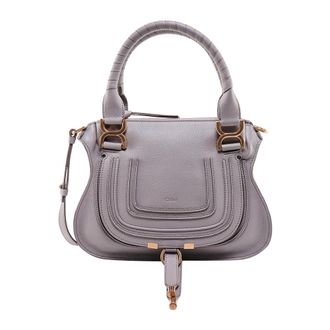 Chlo&eacute; Graue Lederhandtasche Marcie Small - - Bags - Damen - Grau - ONE SIZE