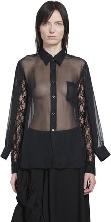 Comme Des Gar&ccedil;ons Mesh and Lace T-Shirt
