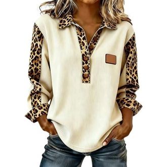 Generic 2026 Sweat Shirt en Denim Patchwork Femme Fashion Manches Longues Sweat Pull Col Rond Couleur Unie Sweater Haut Streetwear Oversize Vetement pour Auto