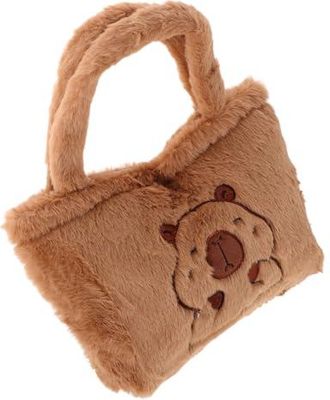 Frcolor Sac &agrave; Main Peluche Rongeur Sac Fourre-tout L&eacute;ger Peluche Douce pour Femmes Cartoon Fluffy pour Shopping Voyage et Sorties D&eacute;contract&eacute;es