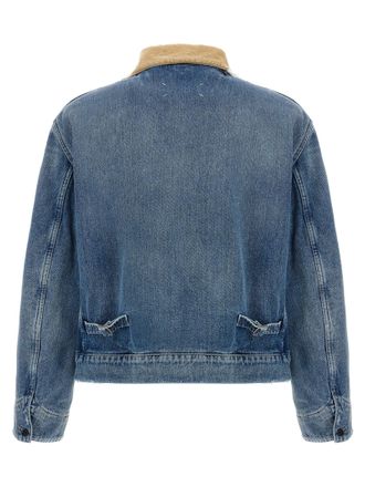 Maison Margiela Stonewashed Denim with Corduroy Collar Jacket - Blue