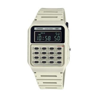 Casio unisex, Accessoires, Beige, Taille: ONE Size Montre Num&eacute;rique en R&eacute;sine avec Chronographe et Fonctions dAlarme