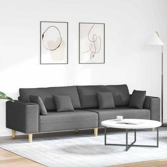 vidaXL vidaXL Sofa en tissu avec coussin Gris fonc&eacute; 208 cm tissu