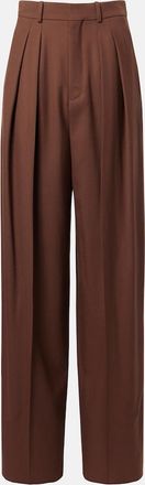 Saint Laurent Pantalon ample en gabardine de laine