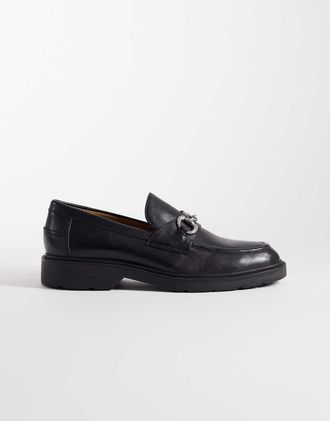 Jack & Jones Mocassins en cuir avec d&eacute;tails en m&eacute;tal - Noir