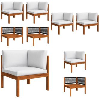 vidaXL Garten-Ecksofas 2 Stk. Mit Auflagen Akazie Massivholz - Ecksofa - Ecksofas - Home & Living